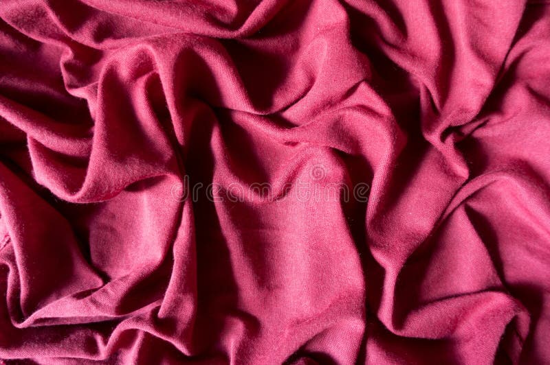 Rippled Bright Ruby Red Cotton Fabric Stock Image - Image of folded ...