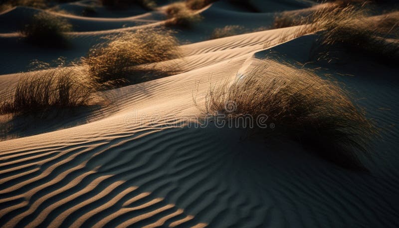 Rippled Sand Dunes Create Abstract Wave Pattern Generated by AI Stock ...