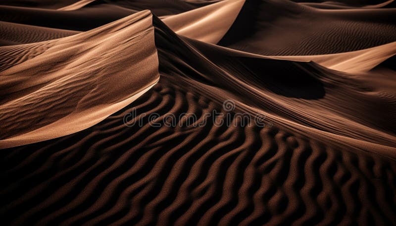 Rippled Sand Dunes Create Majestic Wave Pattern Generated by AI Stock ...