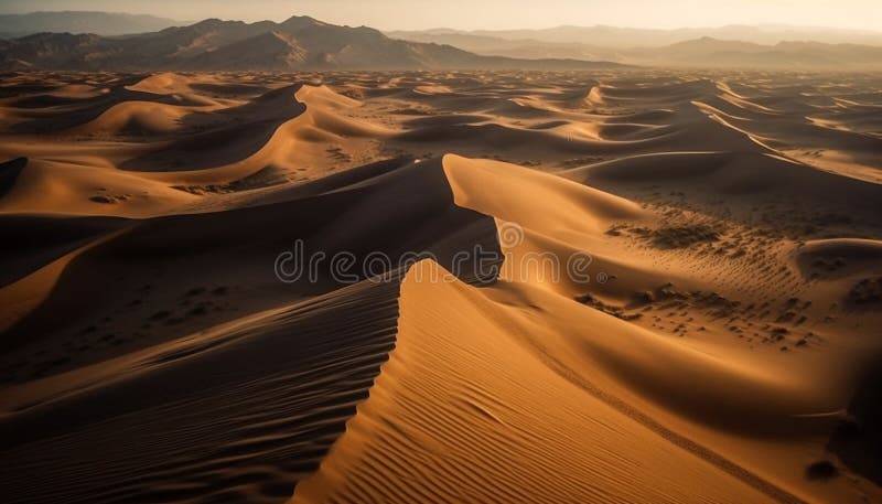 Rippled Sand Dunes Create Majestic Wave Pattern Generated by AI Stock ...