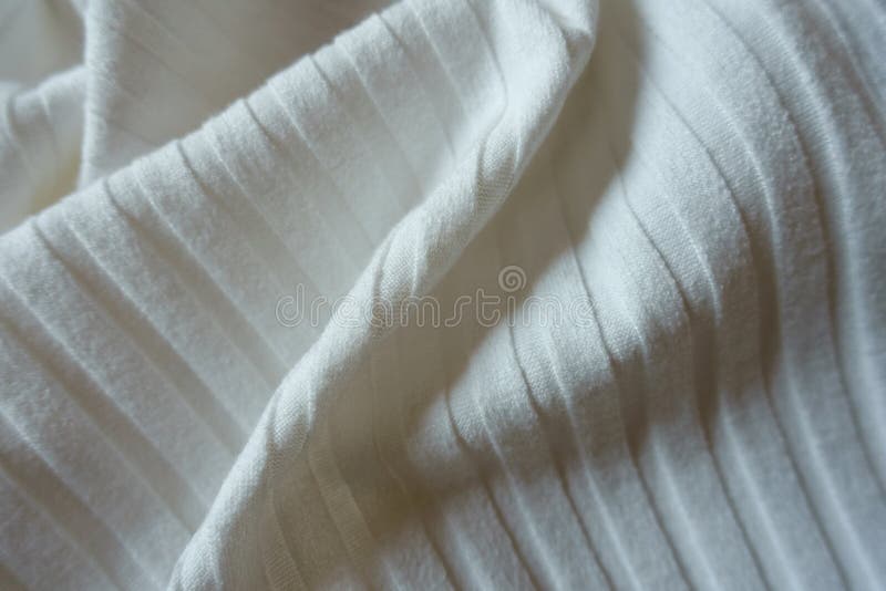 Rippled White Cotton Ribbed Elastic Fabric Stock Photo - Image of cloth ...