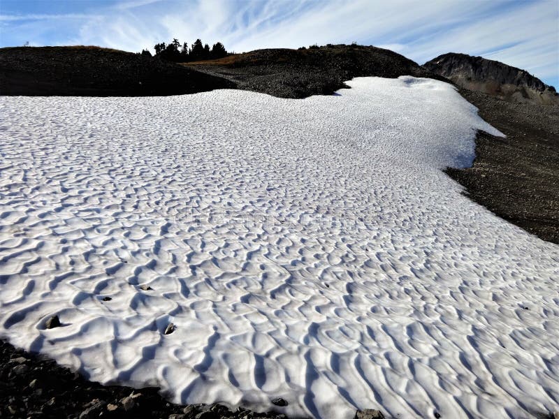 Rippled Snow Field on Ptarmigan Ridge in Summer Stock Photo - Image of ...