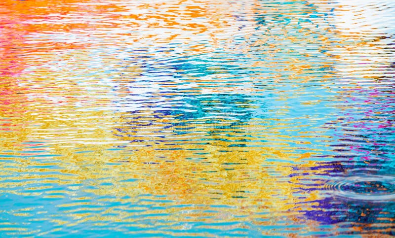 Colorful Reflections on Sea Water - Beautiful Water Background ...