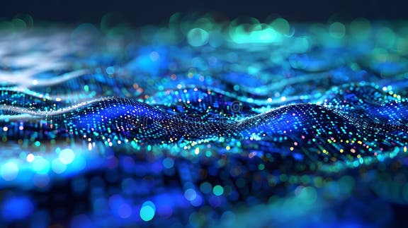 Ripples of Binary Code Spreading Outward Like Waves. Stock Illustration ...