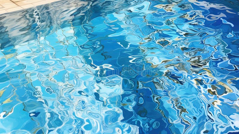 Ripples on the Blue Pool Water. Shiny Waves of Clean Pool Water ...