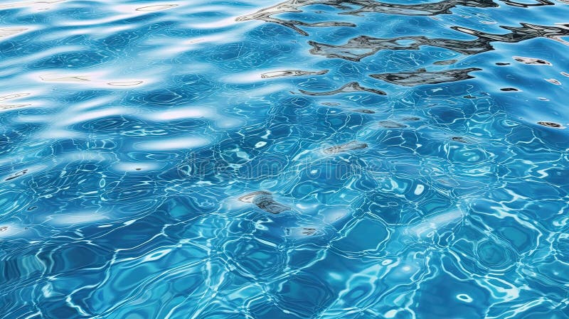 Ripples on the Blue Pool Water. Shiny Waves of Clean Pool Water ...