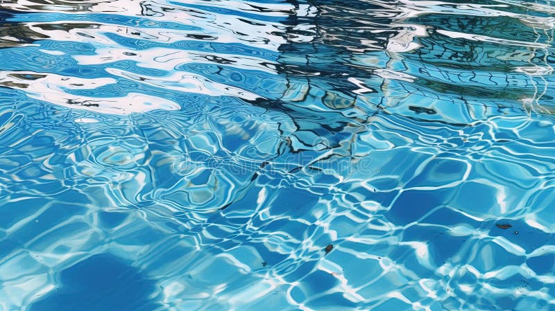 Ripples on the Blue Pool Water. Shiny Waves of Clean Pool Water ...