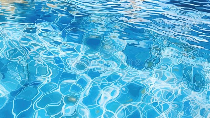 Ripples on the Blue Pool Water. Shiny Waves of Clean Pool Water ...