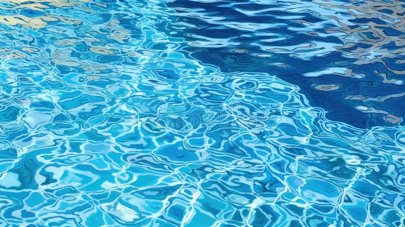 Ripples on the Blue Pool Water. Shiny Waves of Clean Pool Water ...