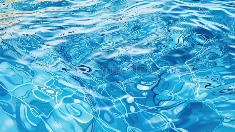Ripples on the Blue Pool Water. Shiny Waves of Clean Pool Water ...