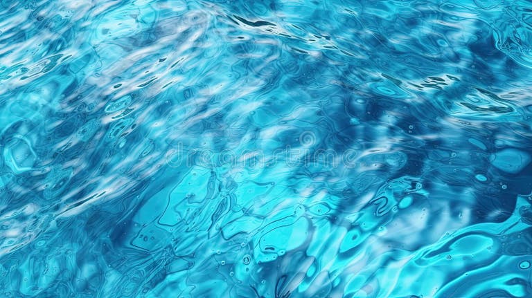 Ripples on the Blue Pool Water. Shiny Waves of Clean Pool Water ...