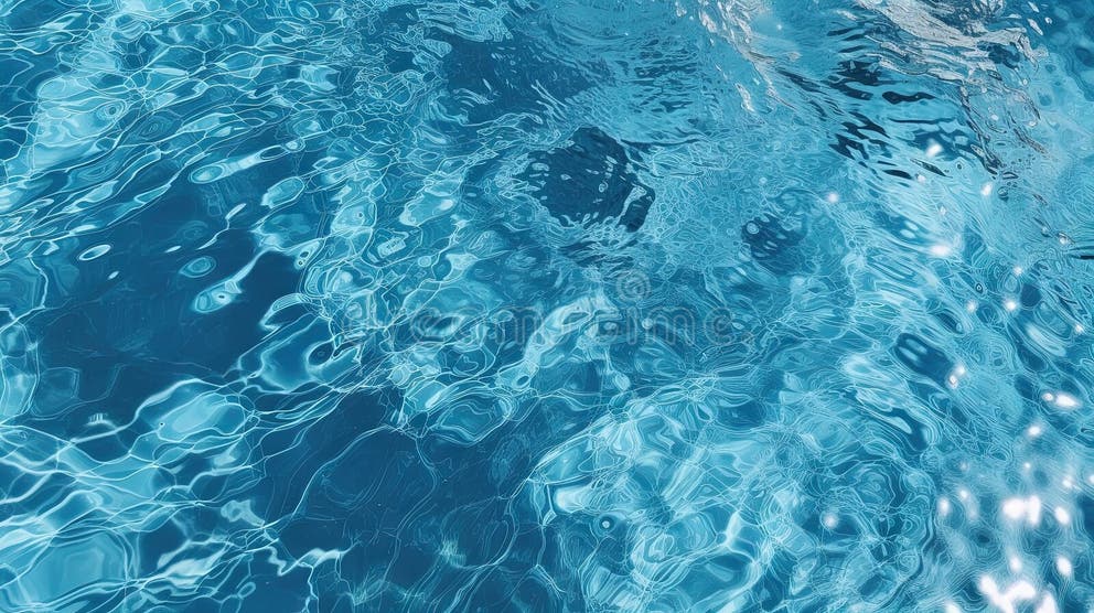 Ripples on the Blue Pool Water. Shiny Waves of Clean Pool Water ...
