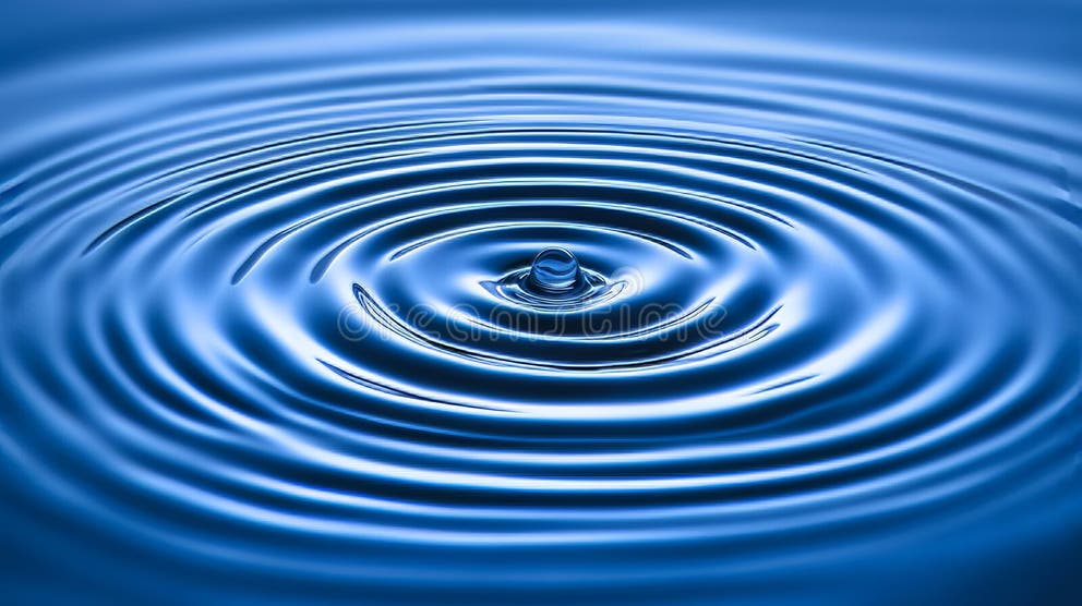 Ripples on a Calm Surface Create Circular Patterns with the Water Stock ...