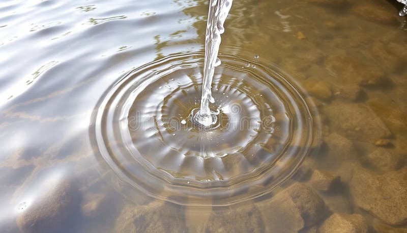 Ripples in Clear Water Caused by a Continuous Stream from Above ...