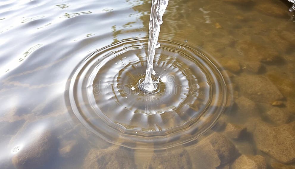 Ripples in Clear Water Caused by a Continuous Stream from Above ...