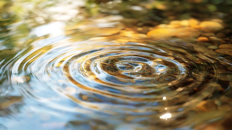 Ripples in Clear Water with Colorful Stones Beneath the Surface Stock ...