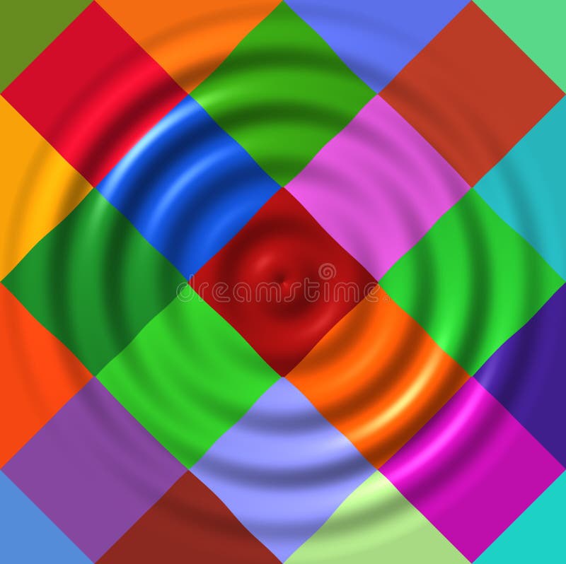 Ripples on Colorful Diamonds Stock Illustration - Illustration of ...