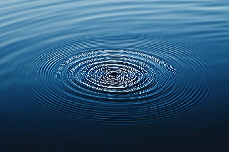 Ripples and Drop on Clear Blue Water Surface. Stock Illustration ...