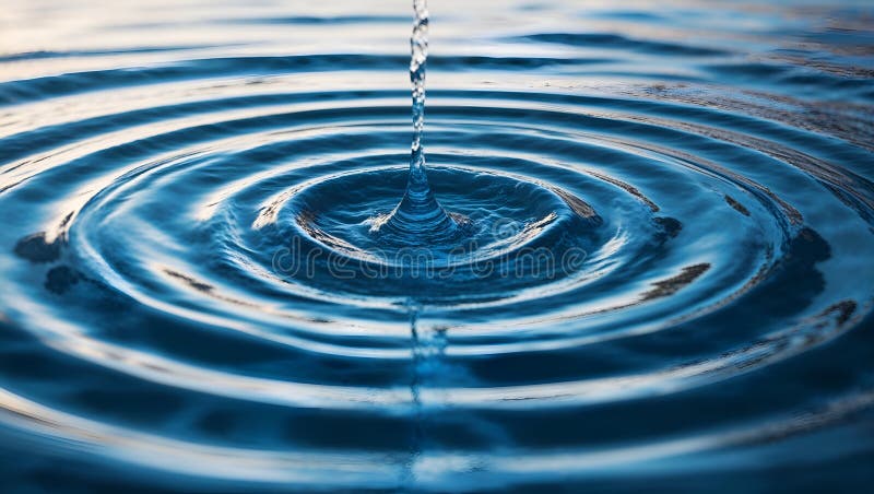 Ripples Expand on the Surface of Still Water after a Drop Falls into a ...