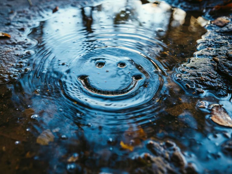 Ripples Forming a Smiley Face - AI Generated Stock Photo - Image of ...