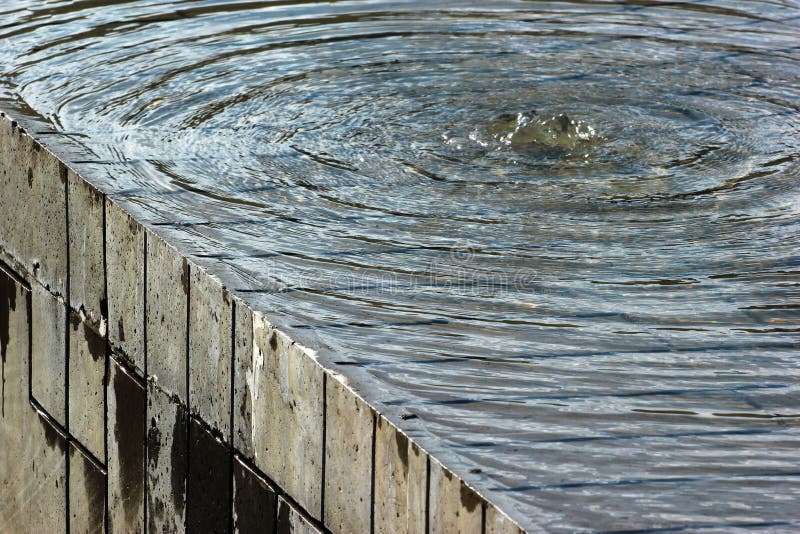Ripples on Horizontal Water Surface in a Fountain Stock Image - Image ...