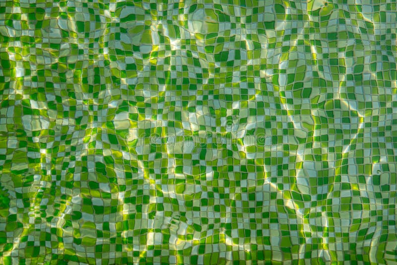 Ripples with Lines of Reflected Light on the Green Mosaic Bottom of ...