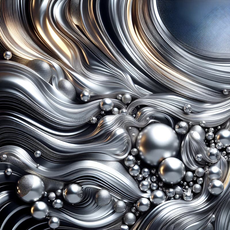 Silver Water Ripples Reflections Abstract Background Stock Illustration ...