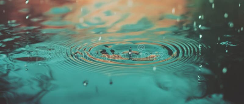 Ripples and Raindrops Create a Dynamic Abstract Effect on Tranquil ...