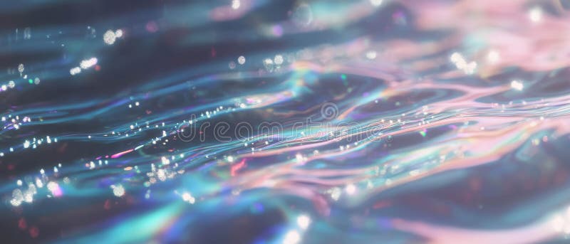 Ripples Reflecting Light on a Shimmering Surface with Sparkling ...