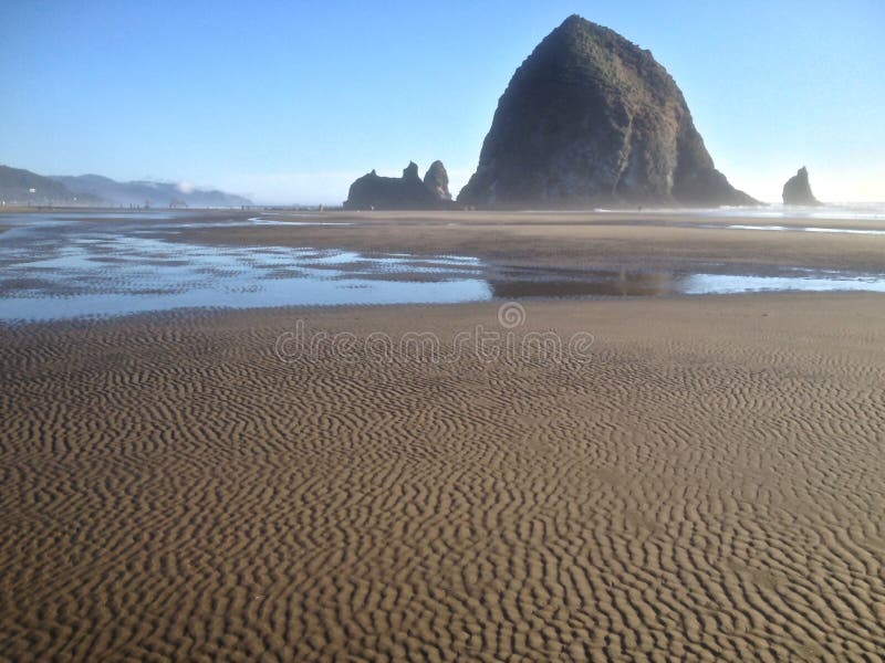 Ripples in Sand at Canon Beach, Oregon Stock Photo - Image of rock ...