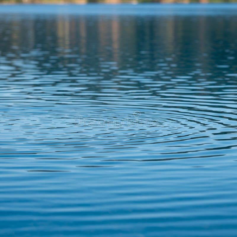 Ripples Spread Across a Calm, Blue Water Surface, Creating Concentric ...