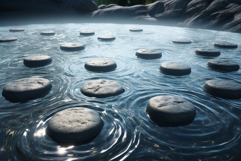 Ripples of Support Stones Creating Ripples in Stock Illustration ...