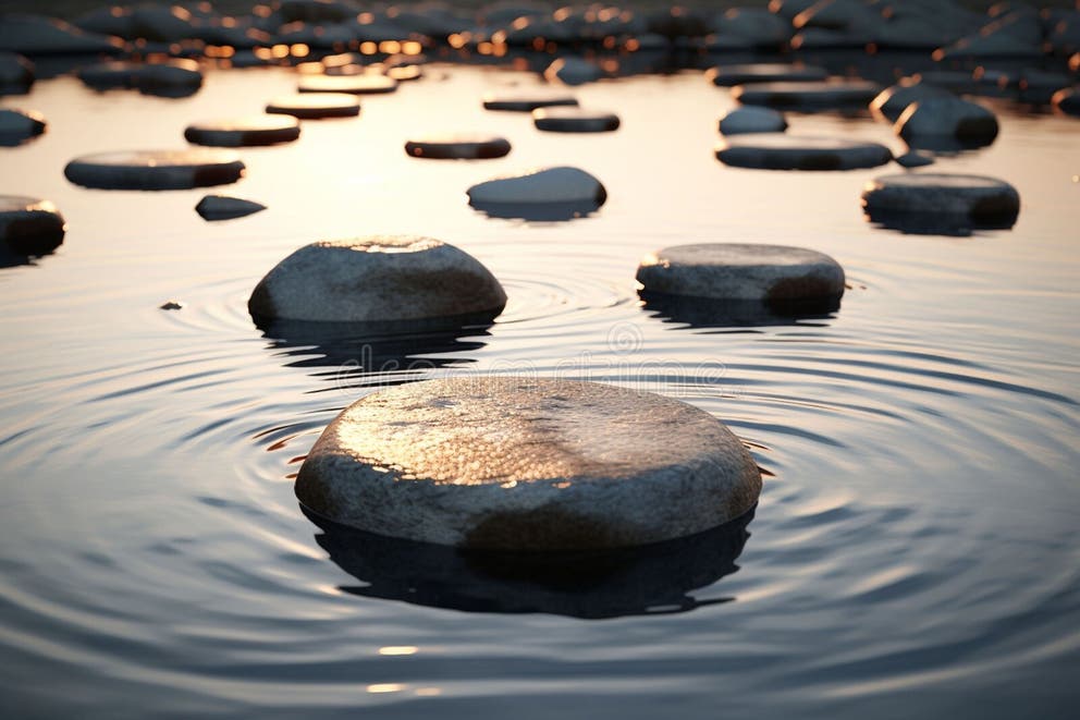 Ripples of Support Stones Creating Ripples in Stock Illustration ...