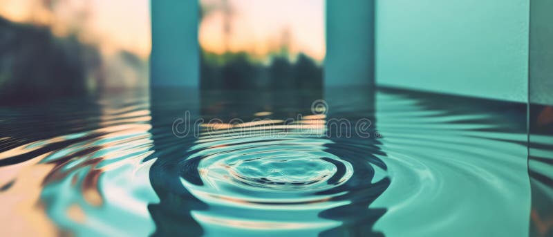 Ripples on Transparent Surface Create an Abstract Play of Light and ...