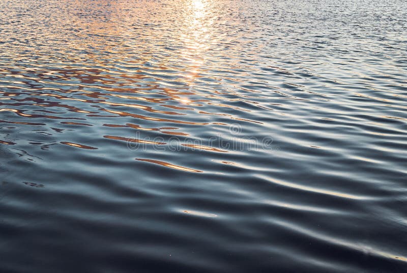 Ripples on the Water. the Lake in the Setting Sun Stock Image - Image ...