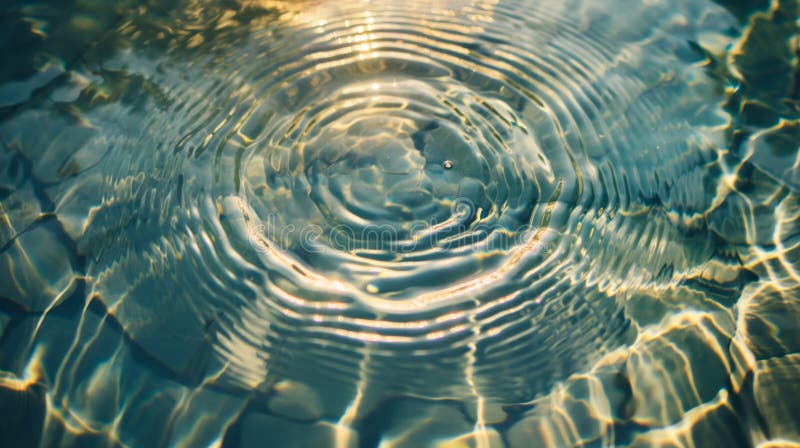 Ripples on Water Surface, Circular Water Patterns in Sunlight, Clear ...