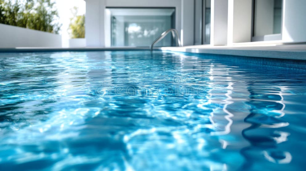 Rippling Blue Water in a Modern Swimming Pool Stock Illustration ...