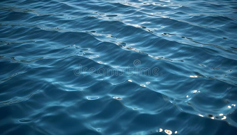 Rippling Blue Water Surface with Gentle Waves Stock Illustration ...