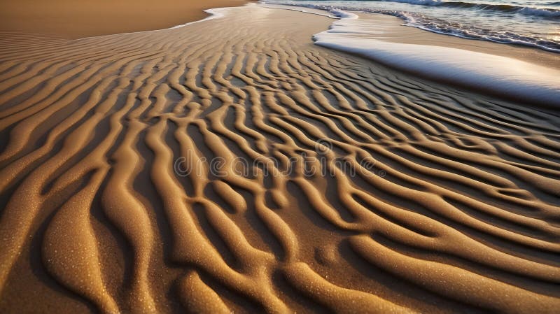 Rippling Sand Patterns on a Beach Stock Illustration - Illustration of ...