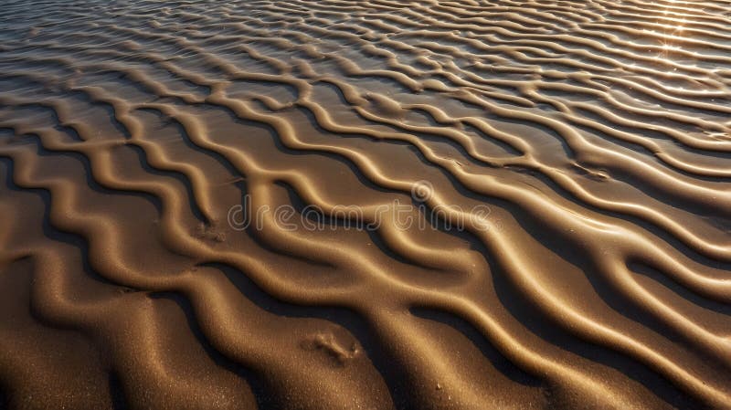 Rippling Sand Patterns on a Beach Macro Shot Stock Illustration ...