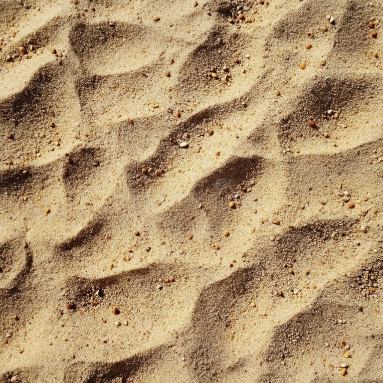Rippling Sand Patterns in Sunlit Desert Landscape with Subtle Shadows ...