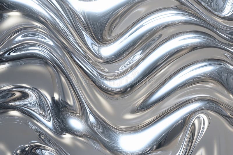 Rippling Texture of Sleek Silver Surface Flowing in Mesmerizing Waves ...