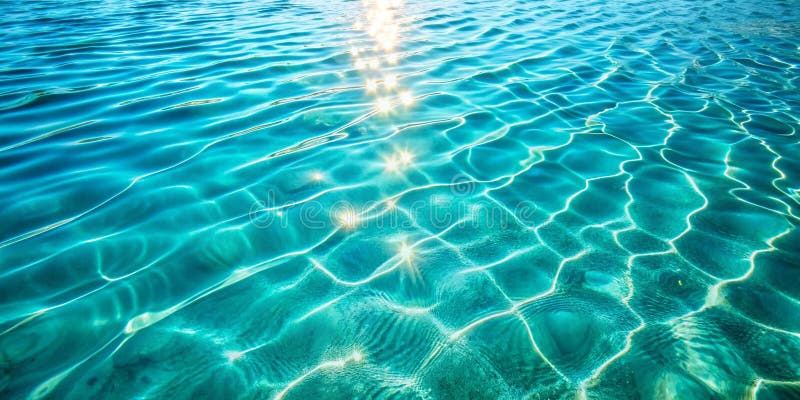Rippling Turquoise Water Bathed in Sunlight Creating Dynamic Patterns ...