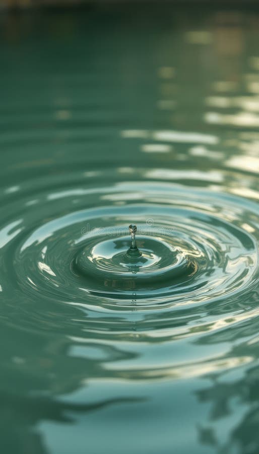 Rippling Water Drop Creating Mesmerizing Circles Stock Image - Image of ...