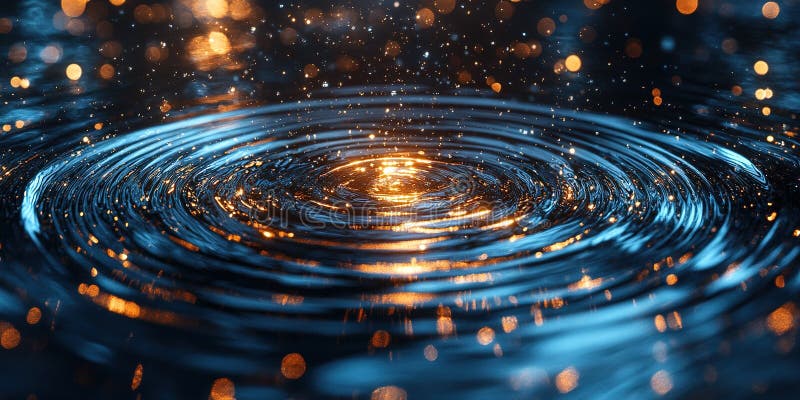 Rippling Water with Luminous Reflections Creating a Mesmerizing Pattern ...