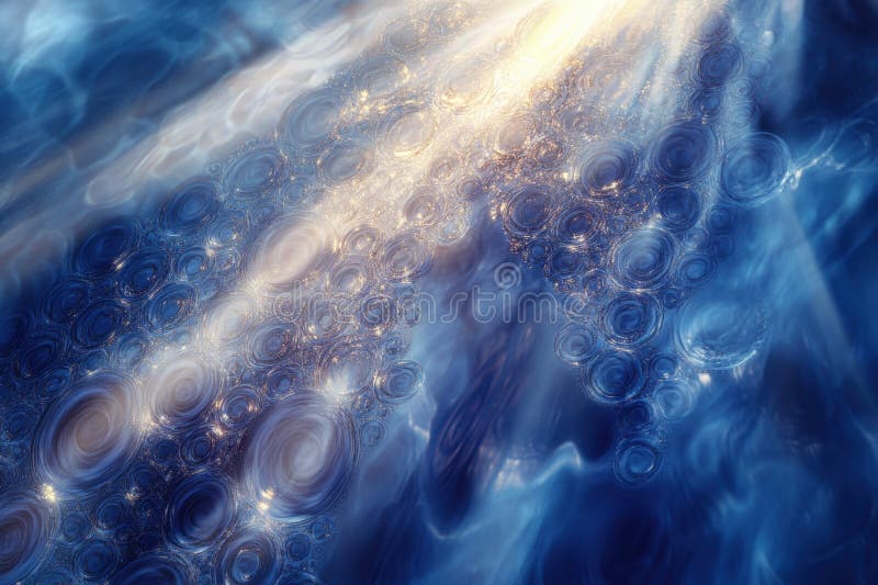 Rippling Water Patterns Illuminated by Soft Light in a Serene Aquatic ...