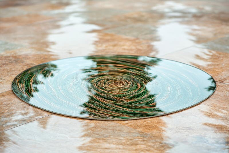 Rippling Water Reflection of a Pine Tree Stock Illustration ...