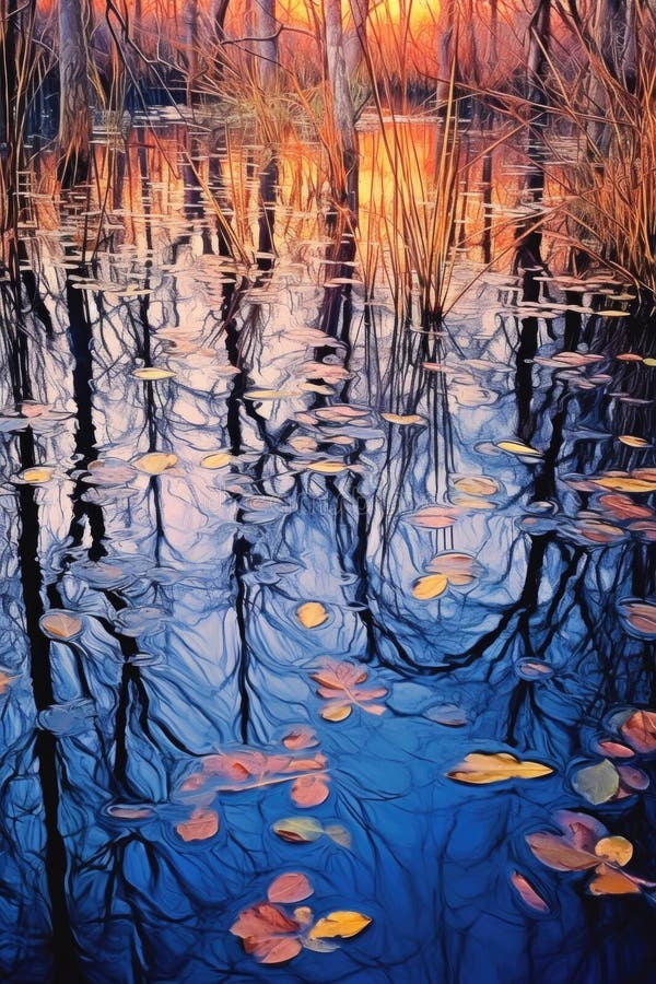 Rippling Water Reflections in a Pond Stock Image - Image of water ...