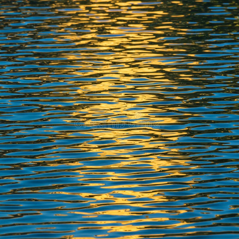 Rippling Water with Reflective Surface Captures Sunlight, Creating a ...