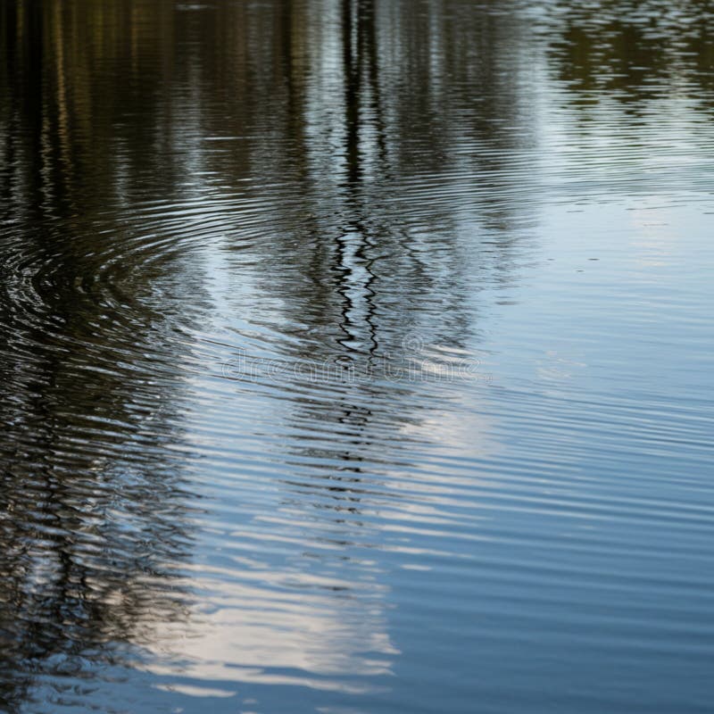 Rippling Water Reflects the Sky and Tree Silhouettes, Creating a ...